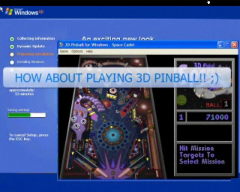 Trick To Play Games Like Pinball While Installing Windows XP