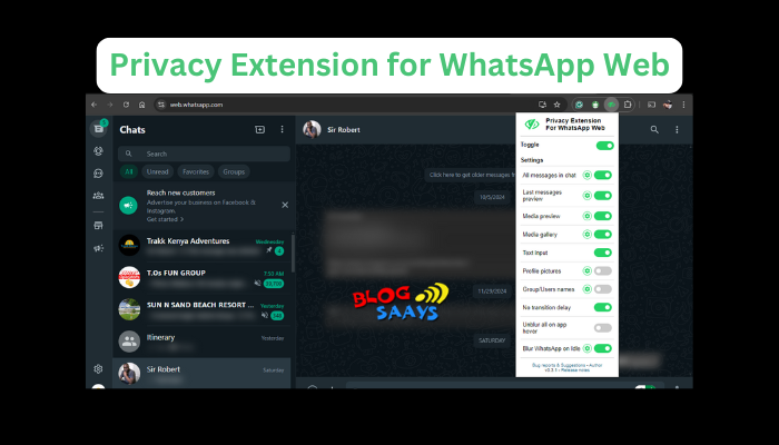 Privacy Extension For WhatsApp Web [Protect Your Privacy]